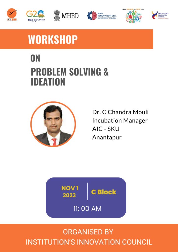 Workshop on Problem Solving & Ideation - Srinivasa Ramanujan Institute of Technology - SRIT